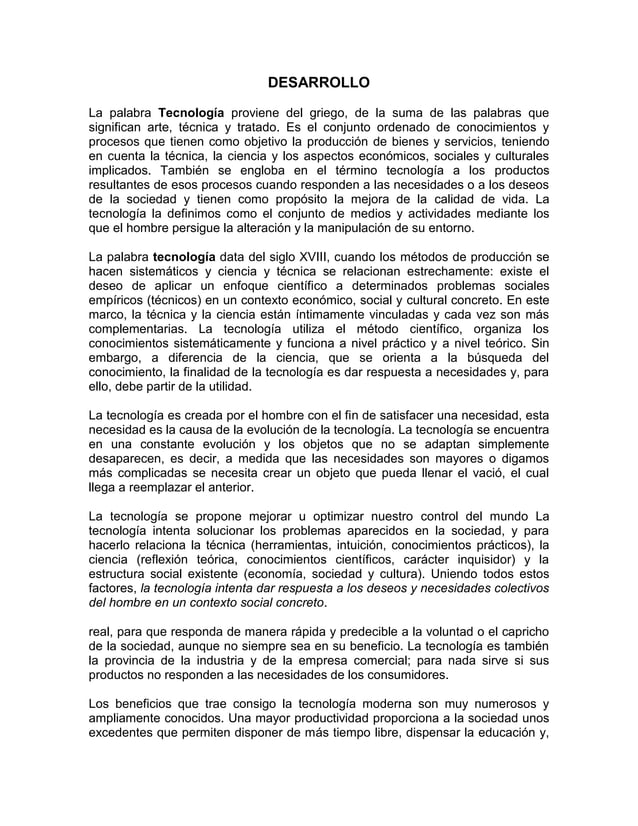 Ensayo de la Tecnologia | DOCX