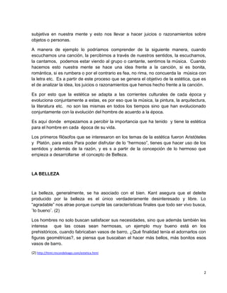 Ensayo estetica y belleza | DOCX