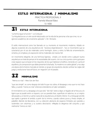 Ensayo estilo internacional minimalismo | PDF