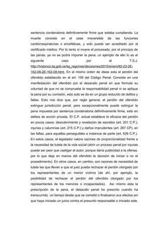 EXTINCION DE LA ACCION PENAL Y LA PENA | DOC