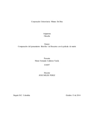 Ensayo Descartes y Matrix | DOCX