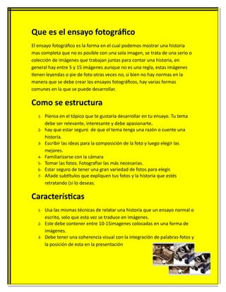 Ensayo fotografico caryelis | PDF