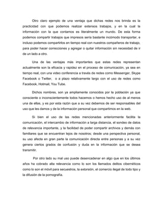 Ensayo las redes sociales | DOCX