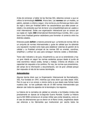 Ensayo normas iso | DOCX