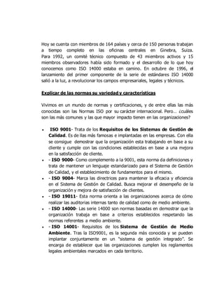 Ensayo normas iso | DOCX