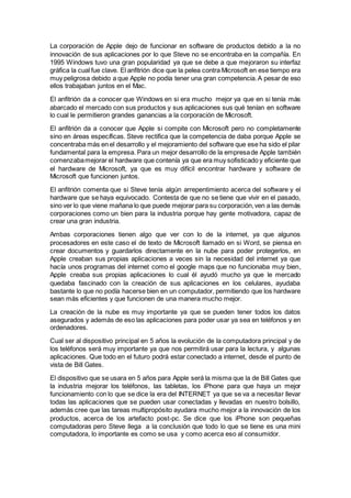 ENSAYO DE BILL GATES Y STEVE JOBS JUNTOS Y ENSAYO SOBRE EL SOFTWARE ...