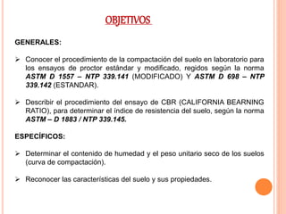 Ensayos de proctor estándar y modificado - cbr | PPTX