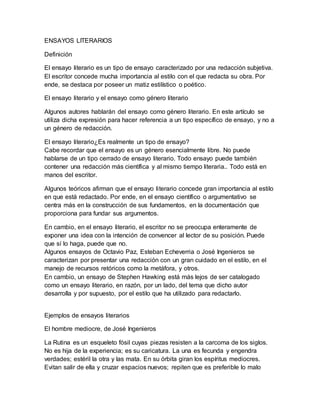 Ensayos literarios | PDF
