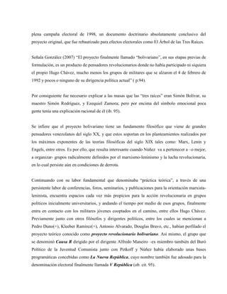 ¿EL PROYECTO BOLIVARIANO ES SENSIBLE A LA DIFERENCIA CULTURAL FRENTE AL ...