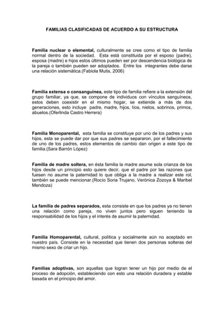 Ensayo tipologia de familias | PDF