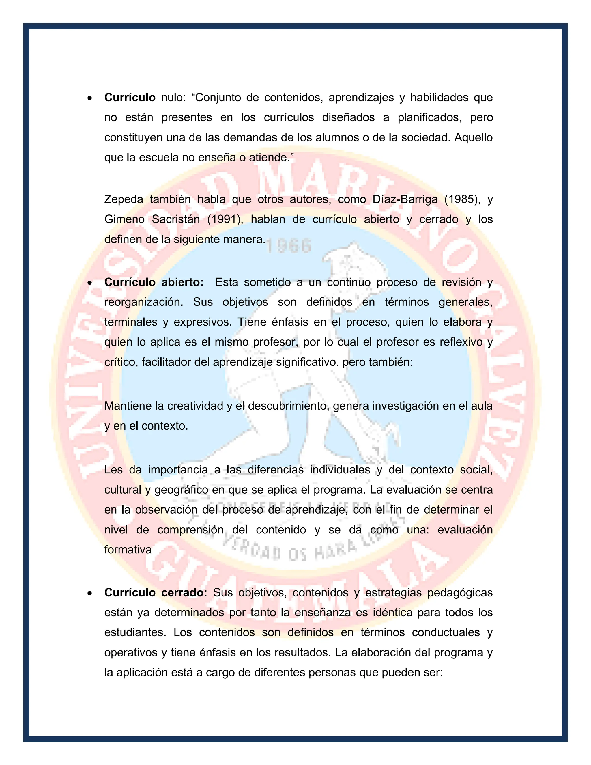 ENSAYO TIPOS DE CURRICULO GABRIELA CALIX | PDF