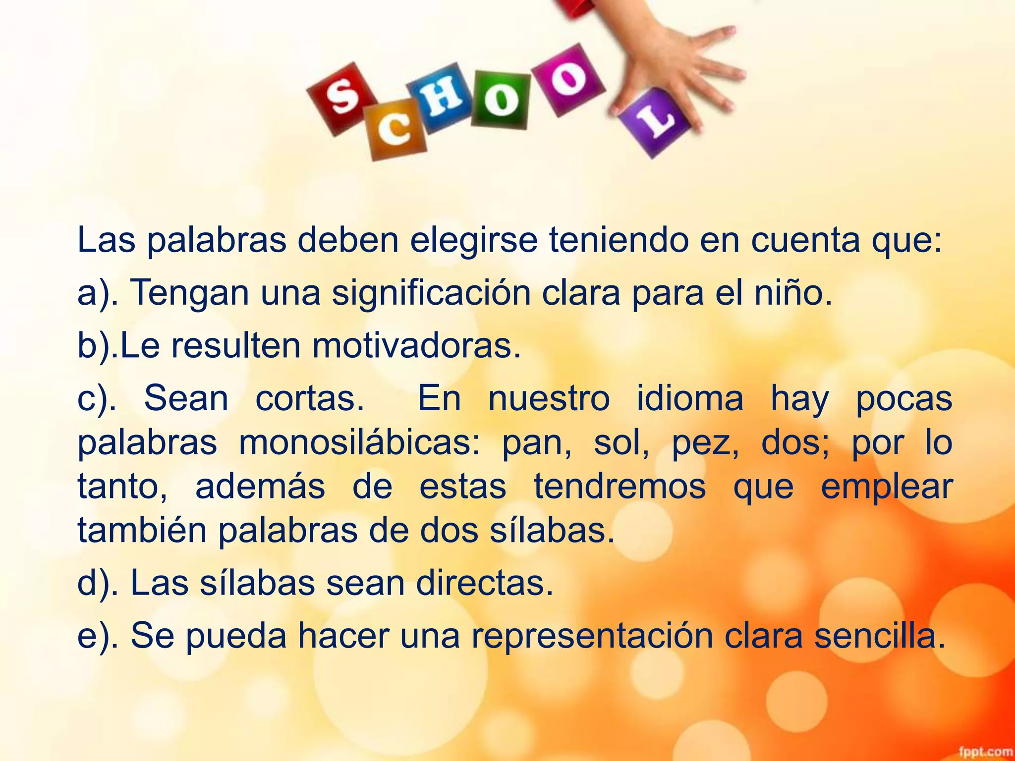 Enseñanza de la lectura y escritura | PPT