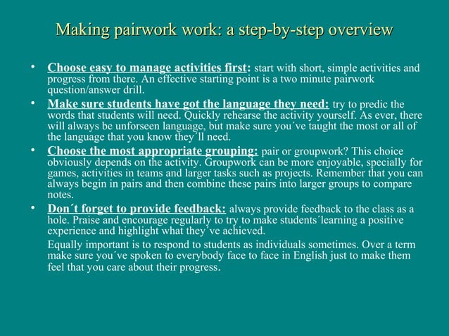 Pair and Groupwork | PPT