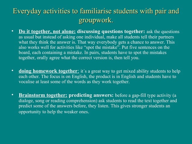 Pair and Groupwork | PPT