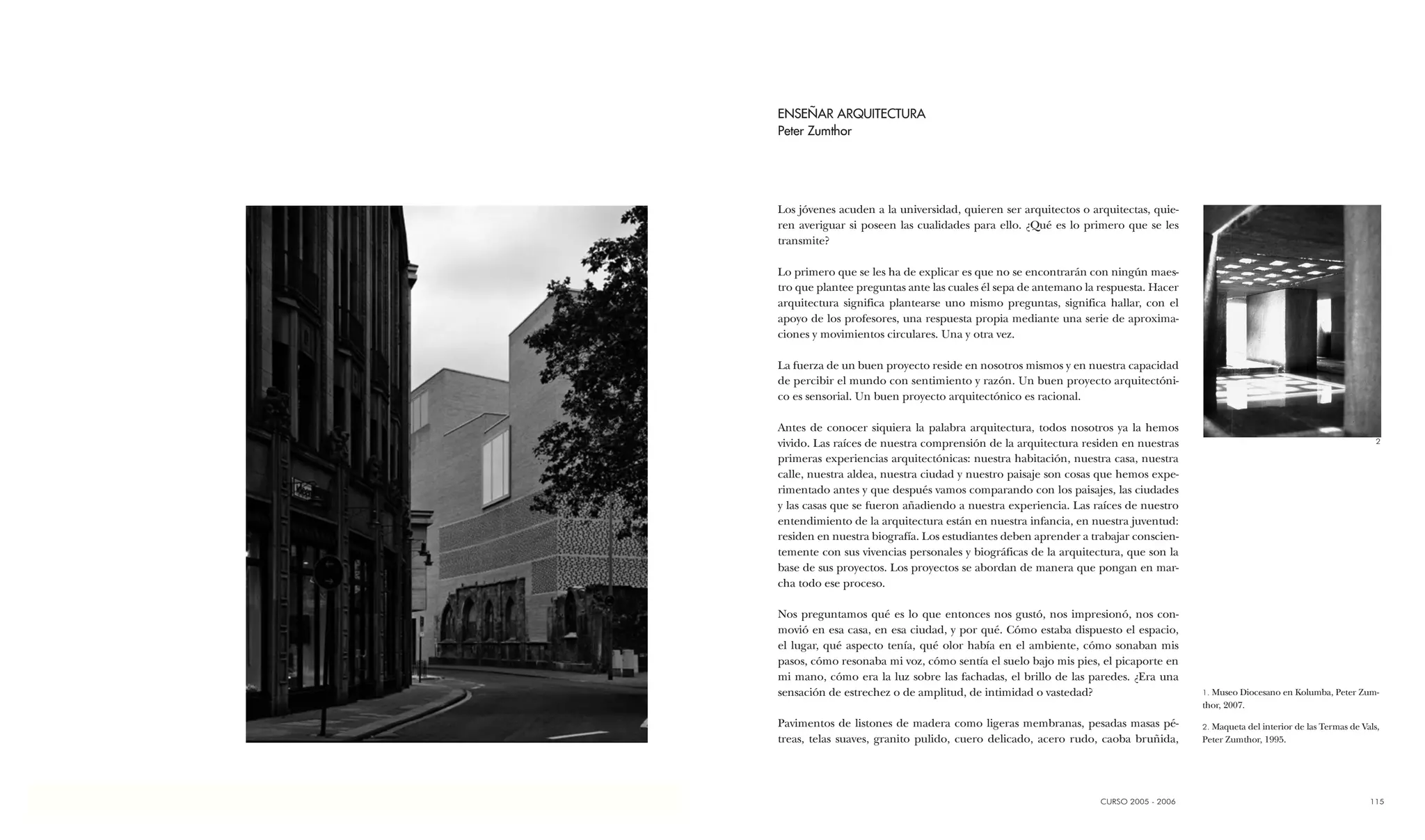 arquitectura peter zumthor | PDF