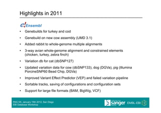 Genome resources at EMBL-EBI: Ensembl and Ensembl Genomes | PDF