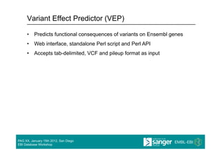 Genome resources at EMBL-EBI: Ensembl and Ensembl Genomes | PDF