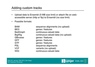 Genome resources at EMBL-EBI: Ensembl and Ensembl Genomes | PDF