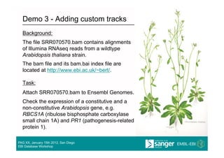 Genome resources at EMBL-EBI: Ensembl and Ensembl Genomes | PDF