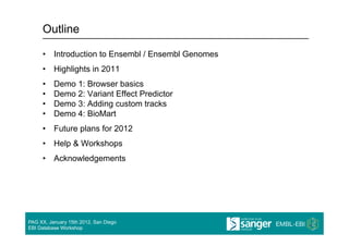Genome resources at EMBL-EBI: Ensembl and Ensembl Genomes | PDF