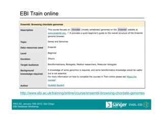 Genome resources at EMBL-EBI: Ensembl and Ensembl Genomes | PDF