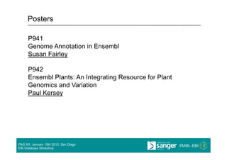 Genome resources at EMBL-EBI: Ensembl and Ensembl Genomes | PDF