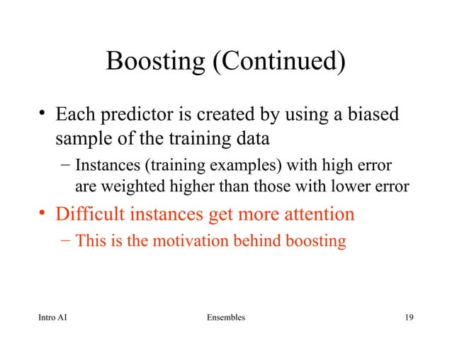Ensemble Learning bagging and boosting in ML | PPT | Artificial ...