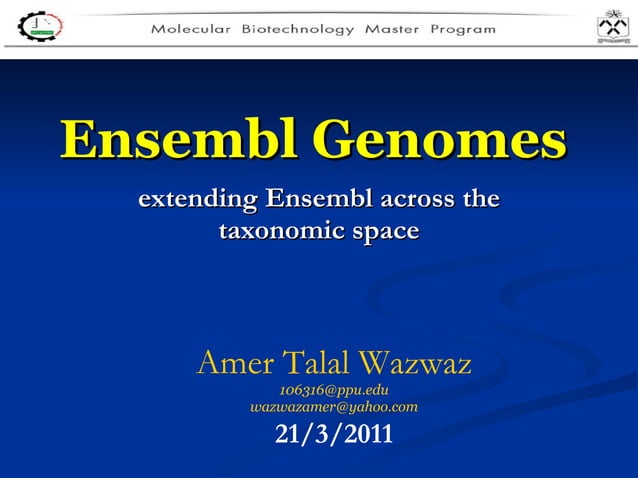 Ensembl genome | PPT