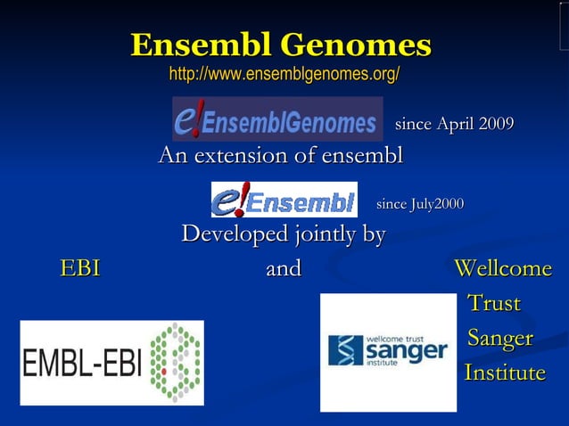Ensembl genome | PPT