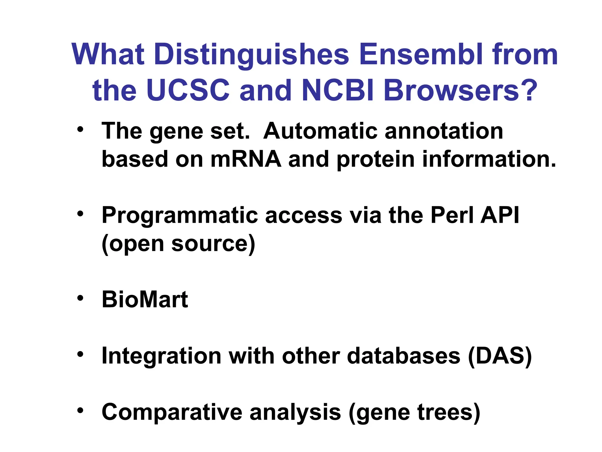 Investigating Genomes with Ensembl | PPT