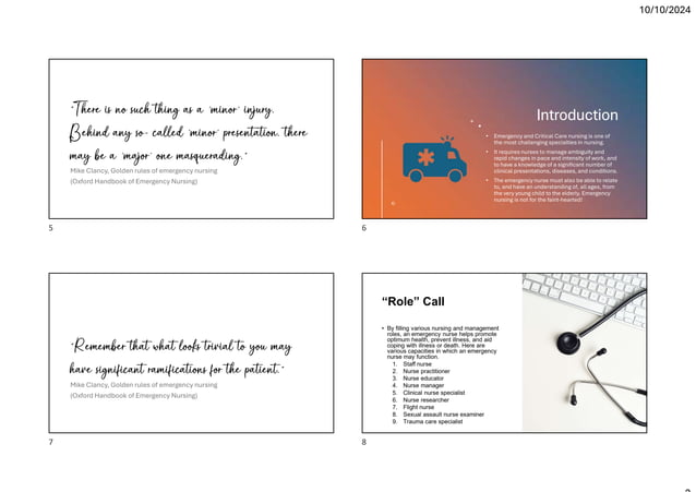 EMERGENCY NURSING - POWPERPOINT PRESENTA | PDF | First Aid | Injuries