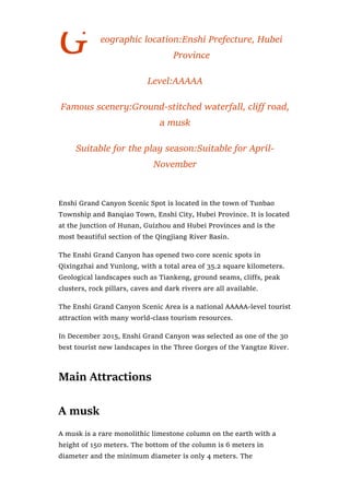 Enshi grand canyon scenic area | PDF