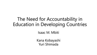 enshu1_The Need for Accountability in Education in Developing countries ...