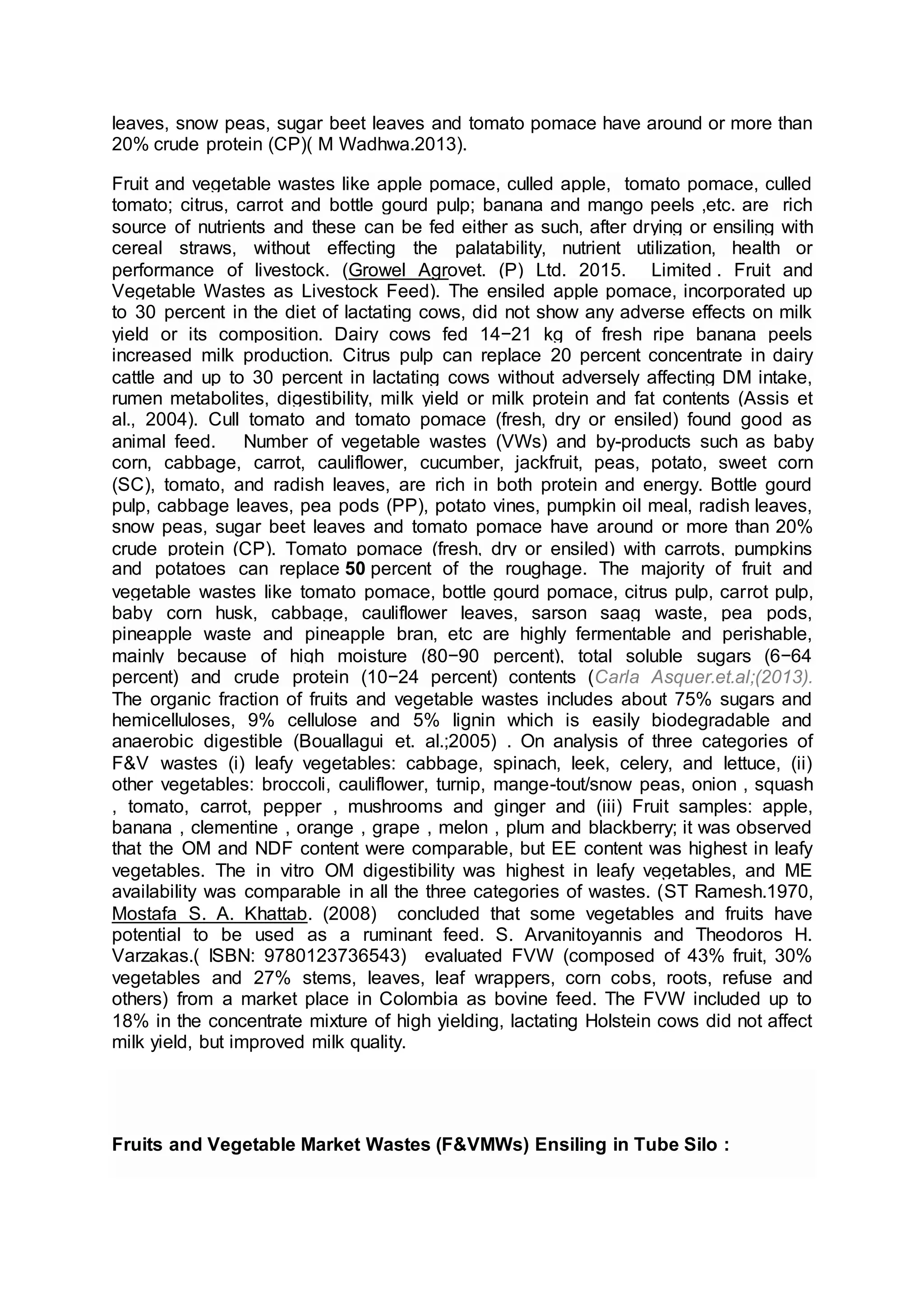 UTILIZATION OF FRUITS AND VEGETABLE WASTES GENERATED IN INDIAN APMCs ...