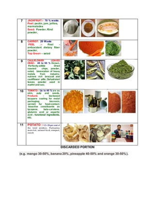UTILIZATION OF FRUITS AND VEGETABLE WASTES GENERATED IN INDIAN APMCs ...