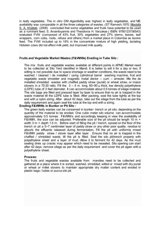 UTILIZATION OF FRUITS AND VEGETABLE WASTES GENERATED IN INDIAN APMCs ...