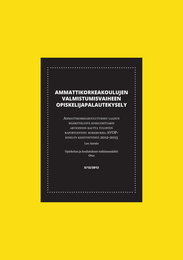 Ensimmäiset sivut avop raportista | PDF