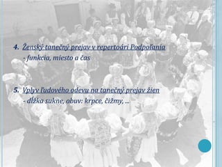 žEnský tanečný prejav na podpoľaní | PPTX