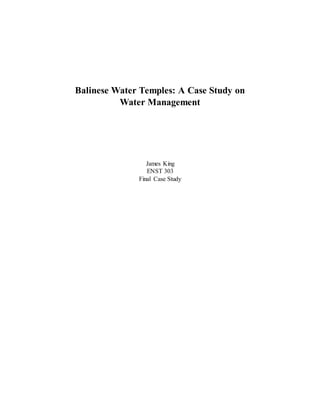Balinese Water Temples: A Case Study in Water Management | DOCX ...