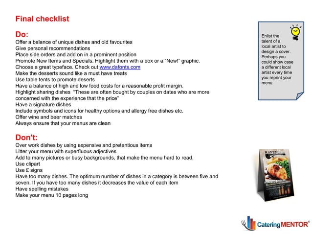 Ensure your-menus-look-great | PPT