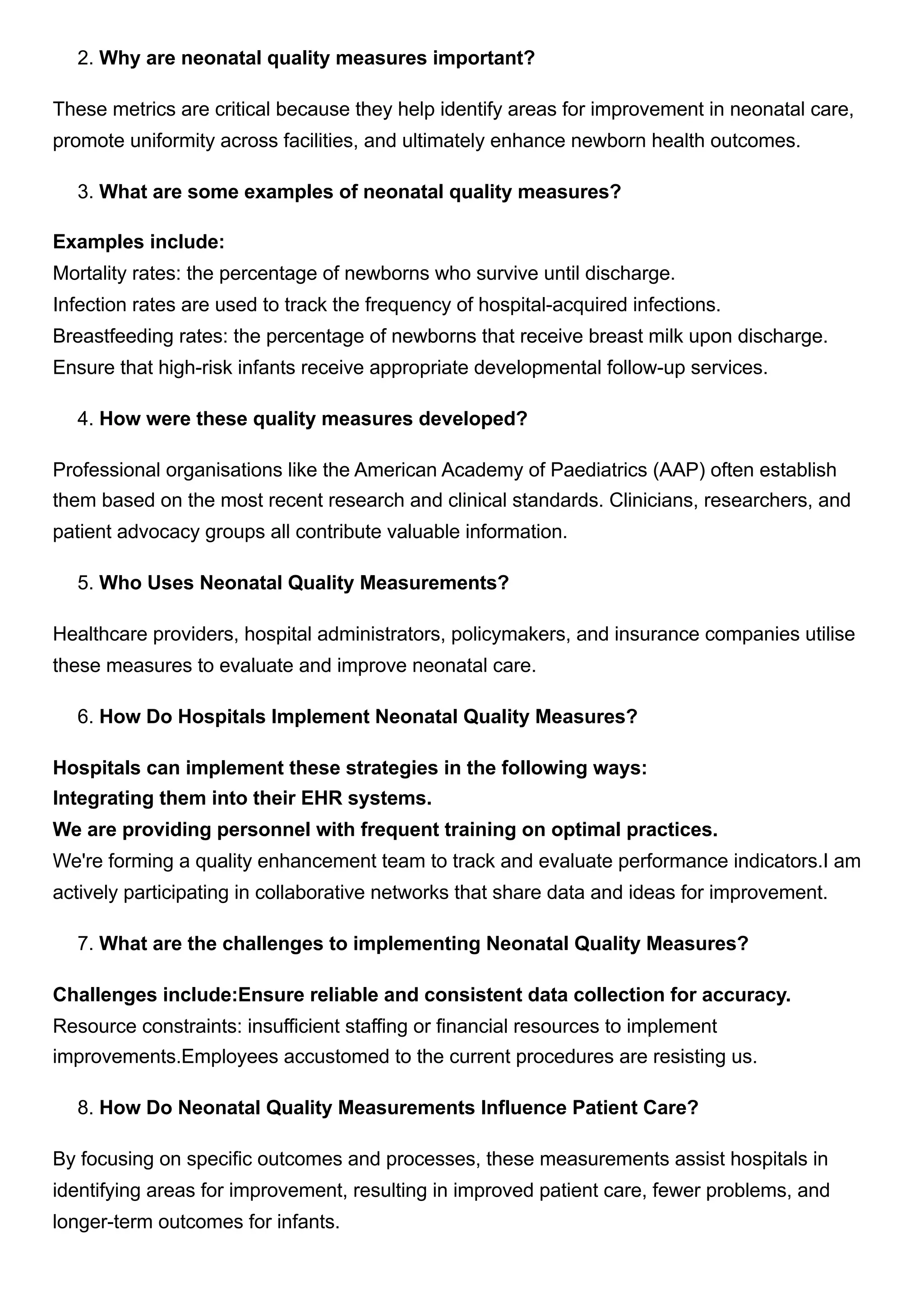 Ensure the Highest Standards of Care for Children Using Neonatal ...
