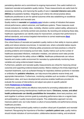 Ensure the Highest Standards of Care for Children Using Neonatal ...