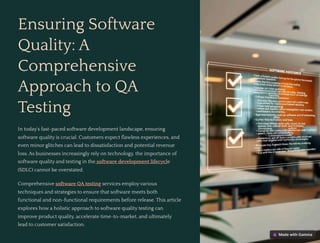 Enhancing Efficiency with Software Test Automation Services | PDF