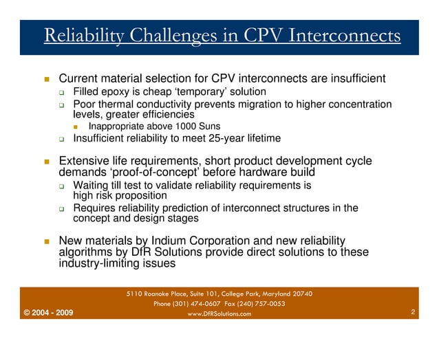 Ensuring and predicting the reliability of cpv | PDF