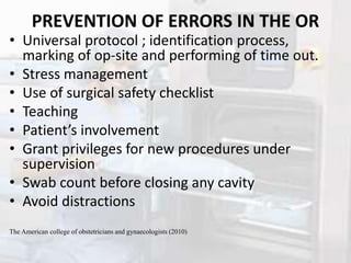 Ensuring a safe surgical environment | PPTX