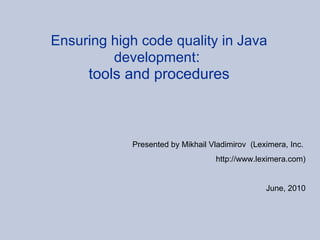 Ensuring code quality | PPT