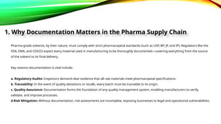 Ensuring Audit-Ready Solvent Supply Chains in Pharma Sector | PPTX