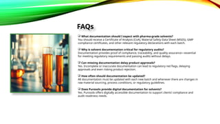 GMP Alignment Through Accurate Solvent Documentation | PPTX