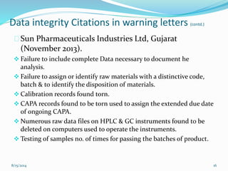 Ensuring data integrity in pharmaceutical environment | PPTX