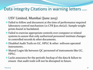 Ensuring data integrity in pharmaceutical environment | PPTX